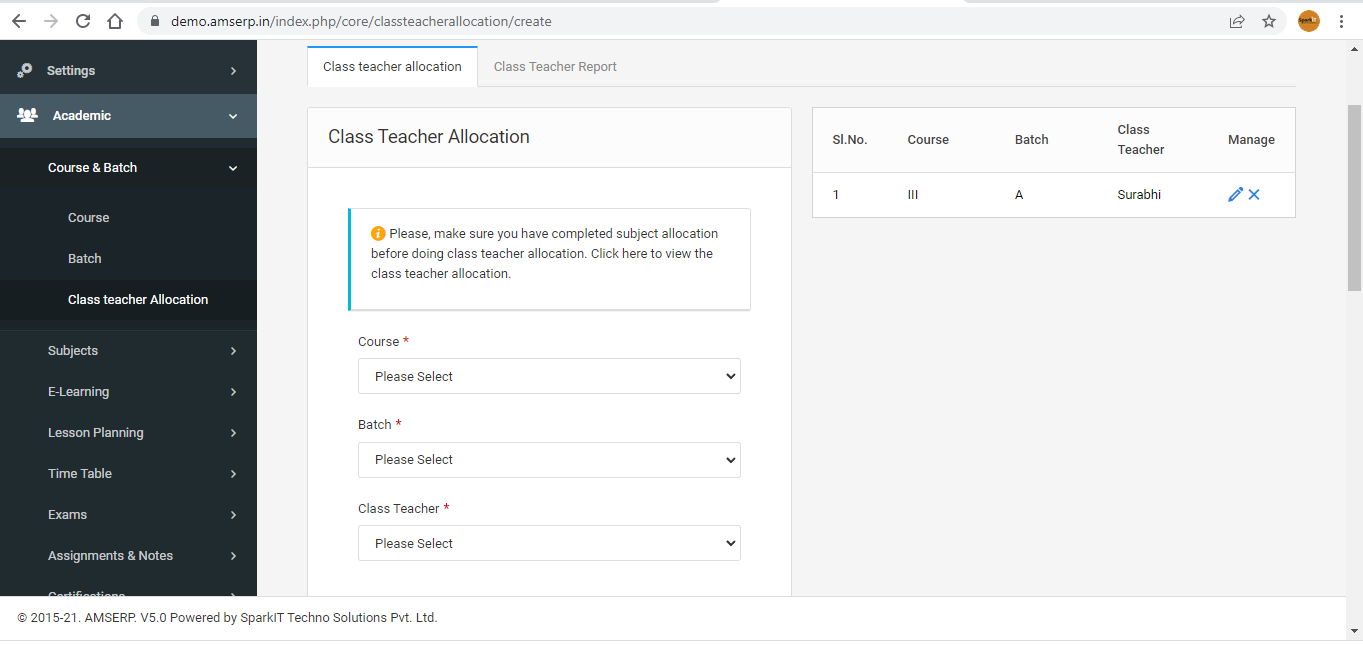 How to Allocate a Class Teacher? – helpdesk