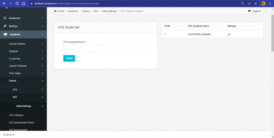 CCE Gradset,CCE Grades and CCE Grade skill mapping – helpdesk