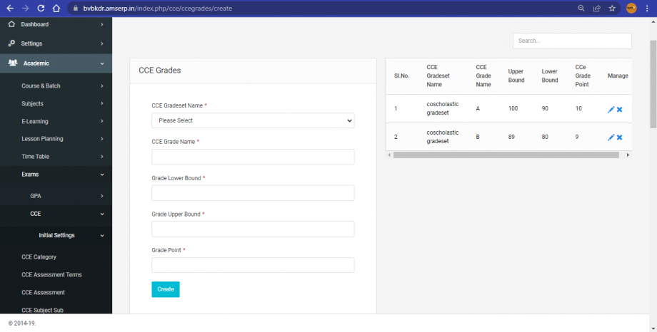 CCE Gradset,CCE Grades and CCE Grade skill mapping – helpdesk