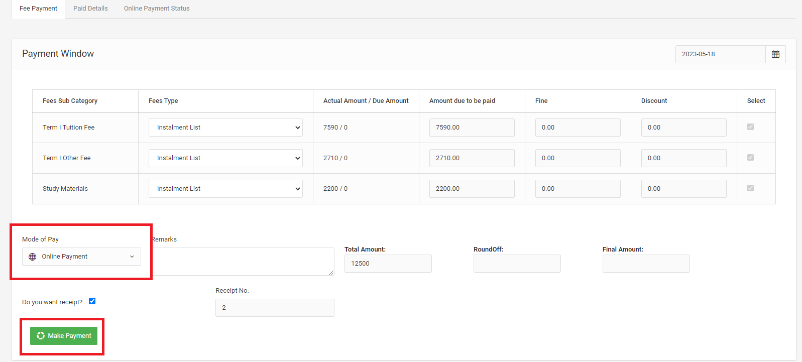 How to pay Chinmaya Vidyalaya Fee through AMS ERP Web Parent Portal ...